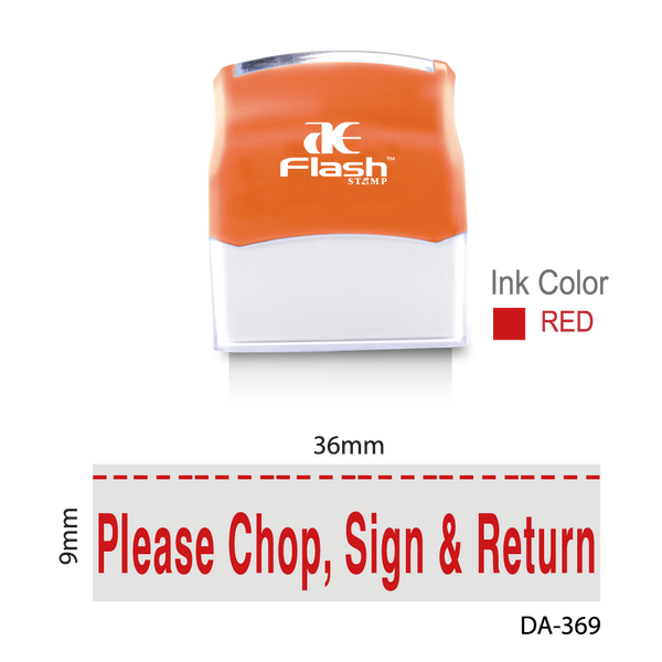 Please Chop, Sign and Return Stamp | Stock Stamp | AE Stamp