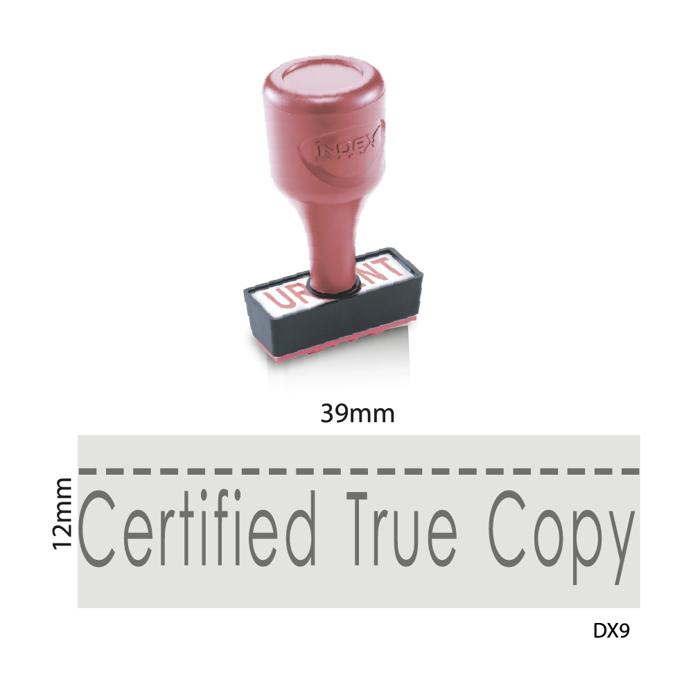 Certified True Copy with Signature | Index Stock Stamp | AE Stamp