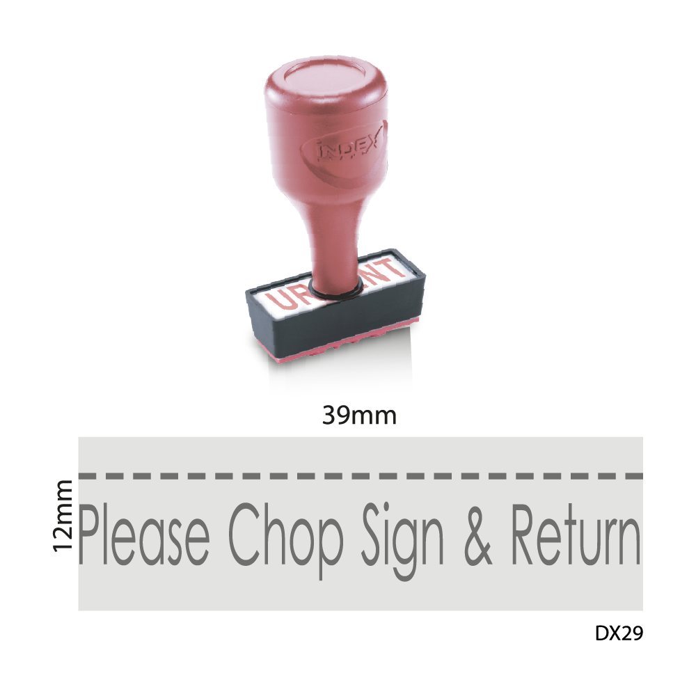 Please Chop Sign & Return | Index Stock Stamp | AE Stamp