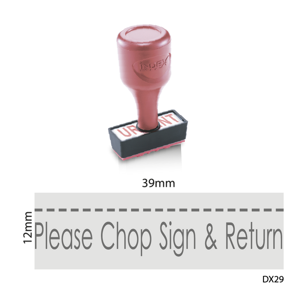 Please Chop Sign & Return | Index Stock Stamp | AE Stamp